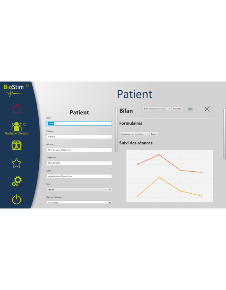 Biostim 2.1 Electroestimulación, Biofeedback EMG y Presión
